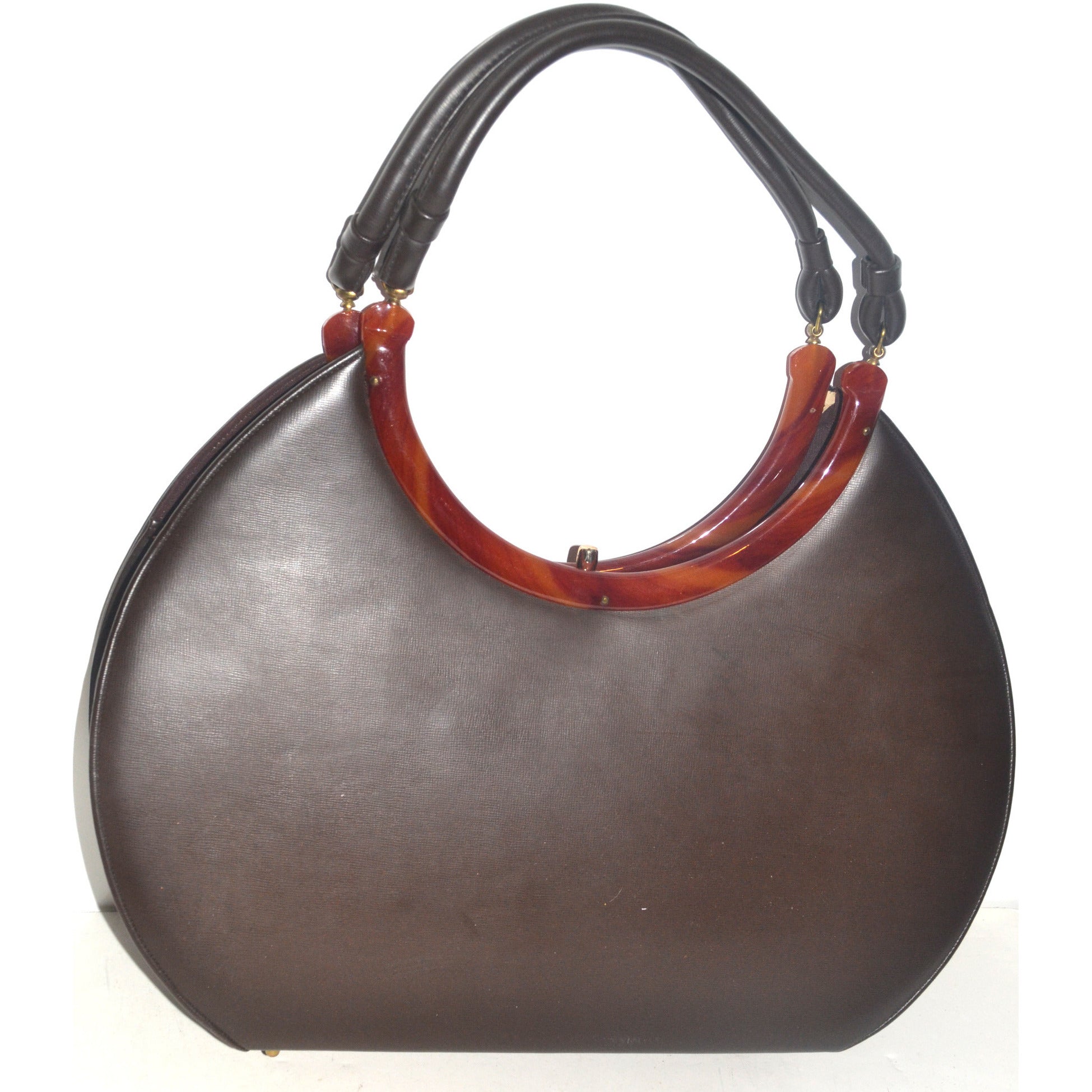 Vintage Brown Tortoise Trimmed Circular Purse – Quirky Finds