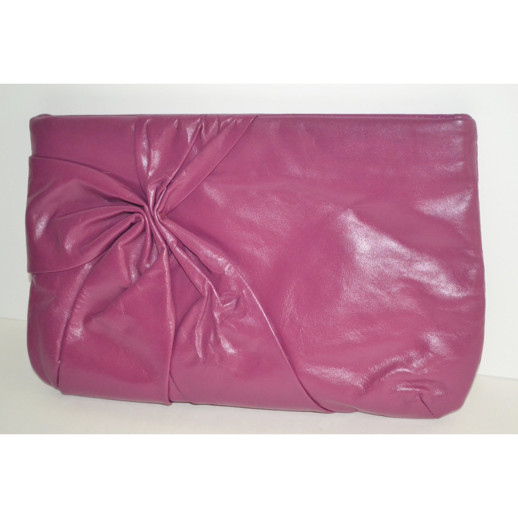Vintage Magenta Leather Clutch Purse – Quirky Finds