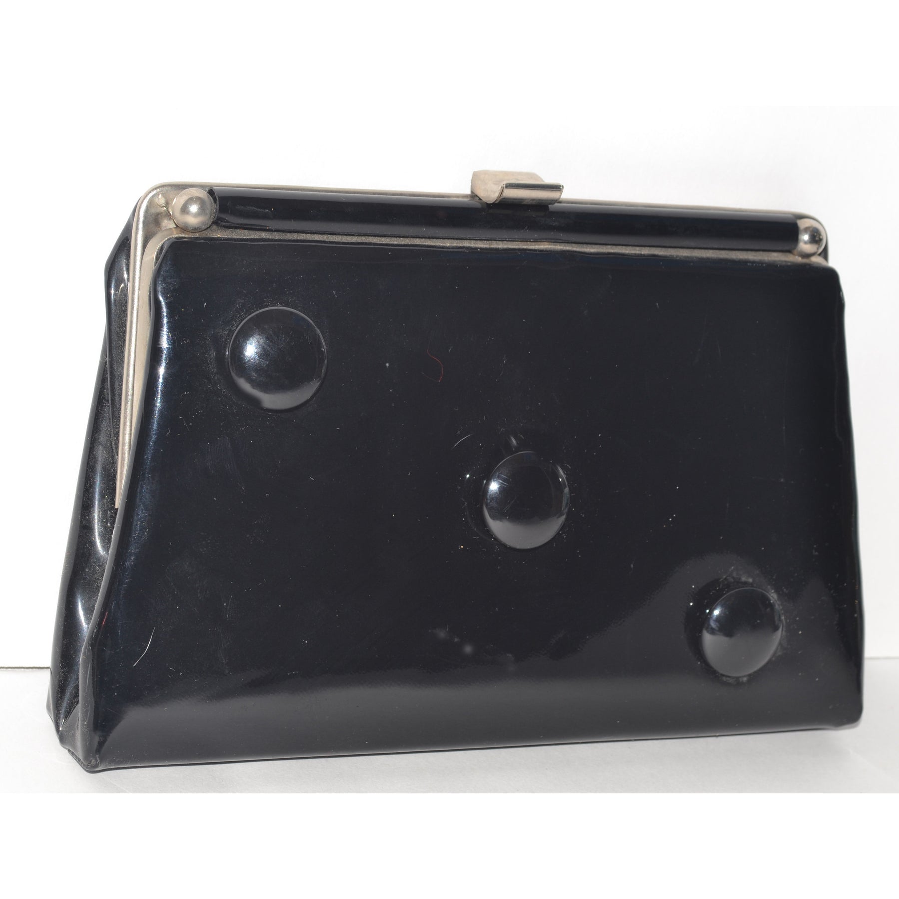 Vintage Black Patent Button Purse – Quirky Finds