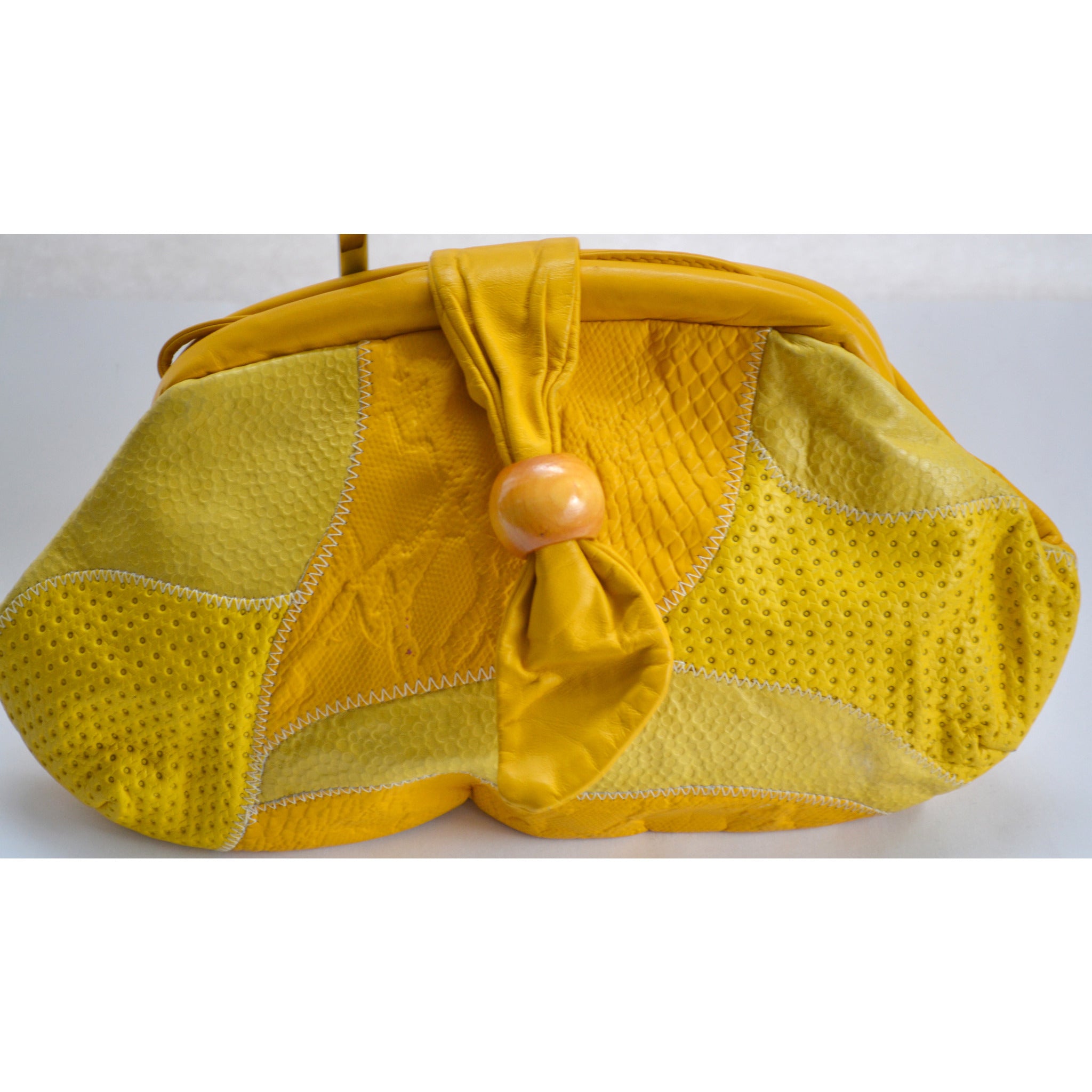 Vintage Yellow Leather Embossed Purse – Quirky Finds
