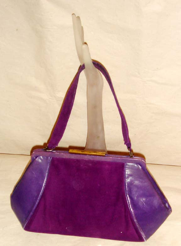 Vintage Deep Purple Suede & Leather Purse – Quirky Finds