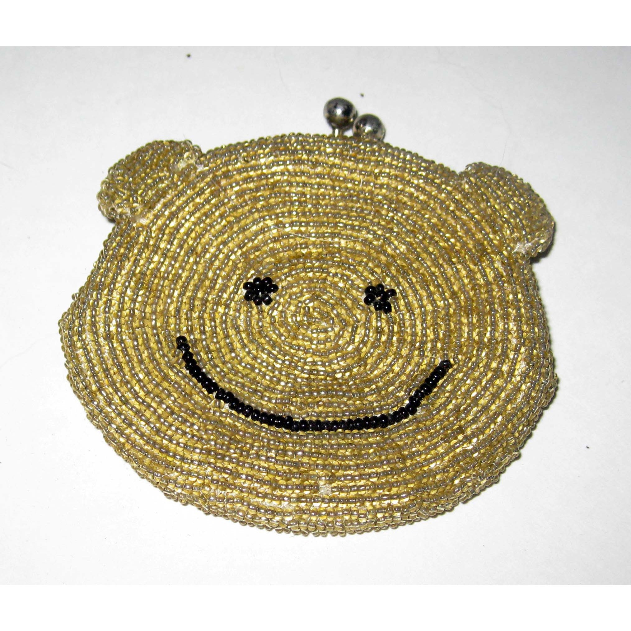 Vintage Gold Beaded Bear Face Coin Purse – Quirky Finds